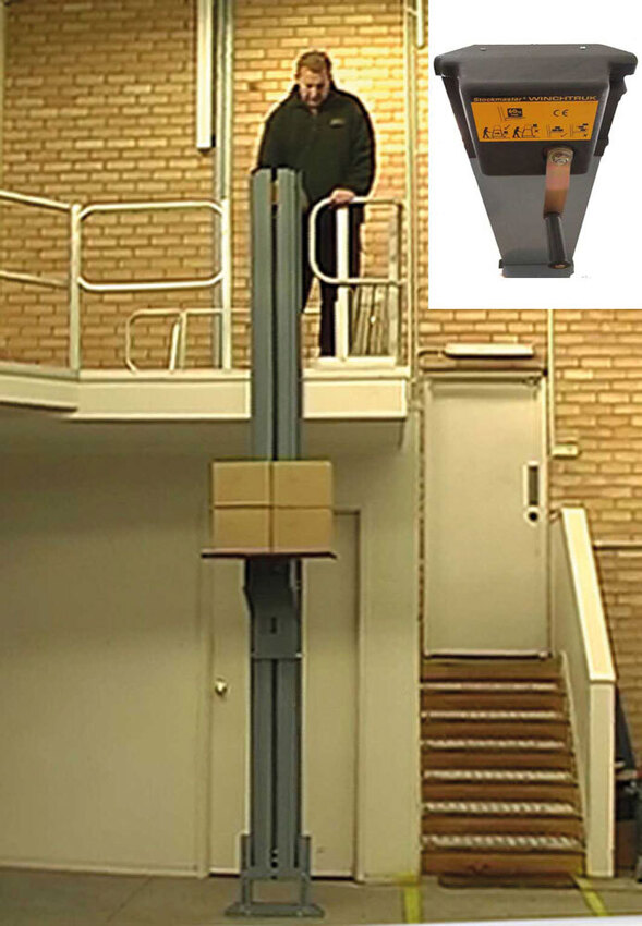 Mezzalift Manually Operated Goods Lift - 60kg Rated - 4.2m Max Lift Height