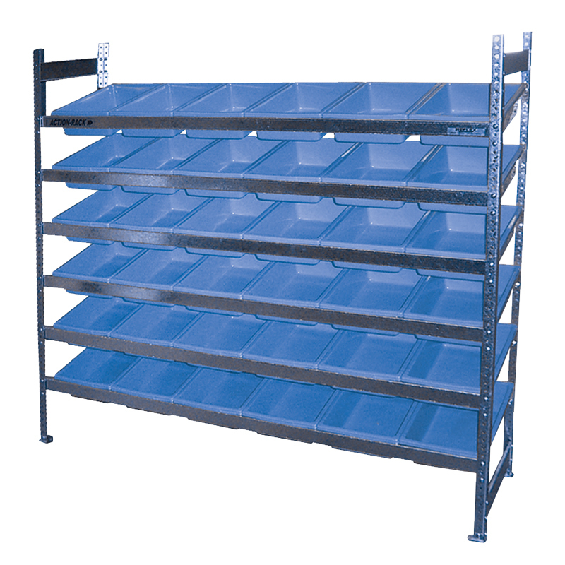 6 Level Bin Action Rack with 36 Blue Model 4 Bins [Delivery: WA, SA, NT ...