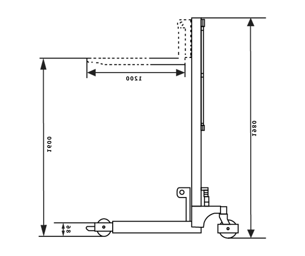 1500kg Vertical Manual Hand Walkie Stacker
