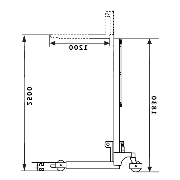 1000kg Vertical Manual Hand Walkie Stacker