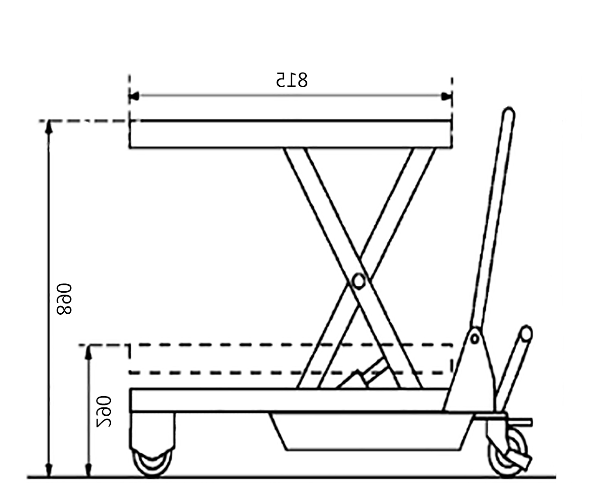 450kg - Stainless Steel Top - Scissor Lift Table - Manual